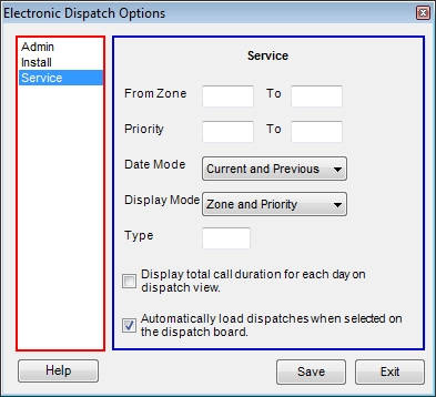 Electronic Dispatch Options
